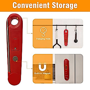 Smart Guesser Digital Meat Thermometer with Backlight for Kitchen Cooking-Instant Read Food Thermometer for Meat, Deep Frying, Baking,Grilling BBQ-Pink