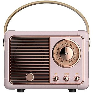 Baolira Retro Bluetooth Speaker Wireless Mini Speaker,Outdoor Bluetooth Speaker with Crystal Clear Stereo Sound Rich Bass, Portable Speaker Best Birthday Gifts Ideas for Women Teenage(Pink)