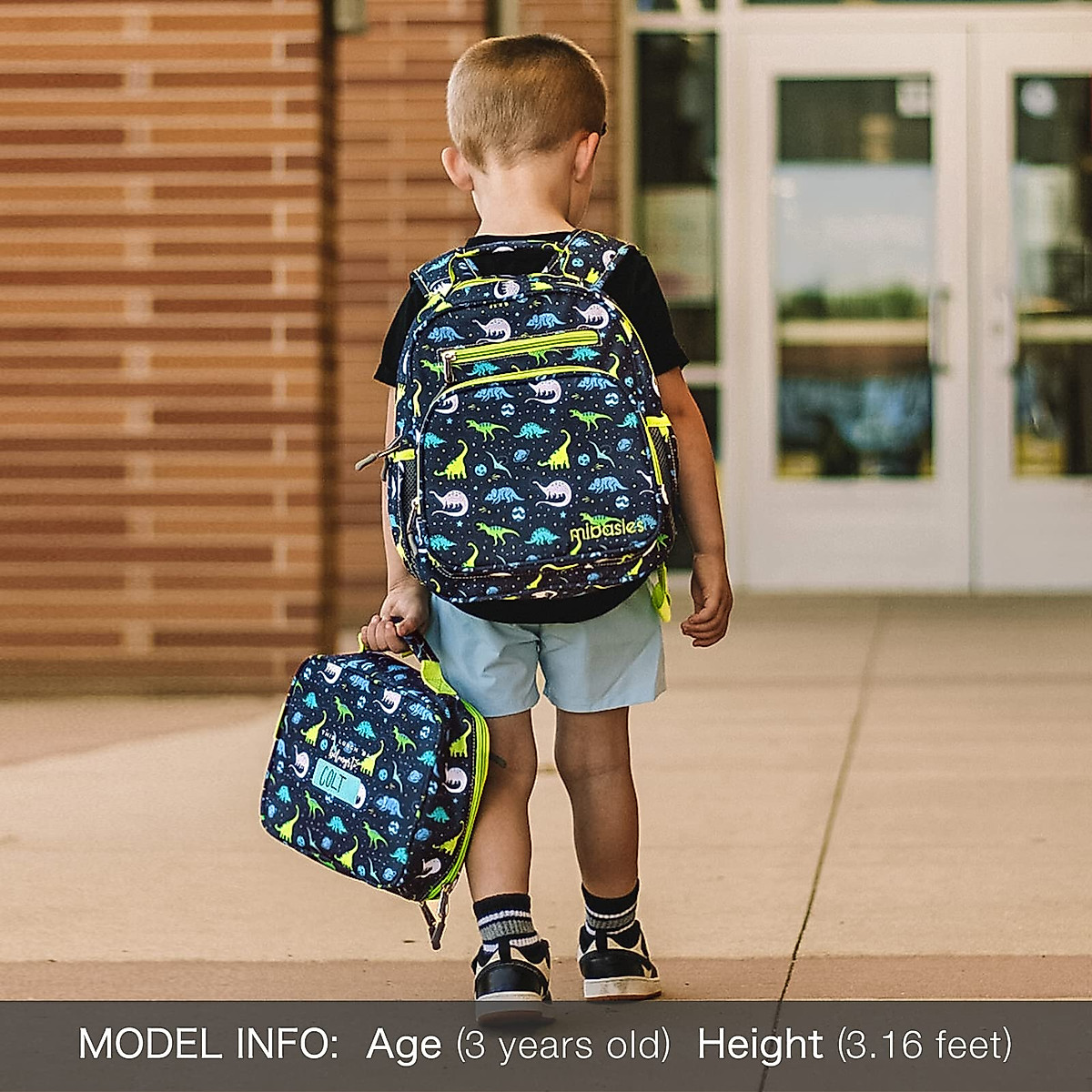 mibasies Toddler Backpack for Boys 2-4: Cute Kids Backpacks Boys - Preschool Kindergarten Backpack - Galaxy Dinosaur