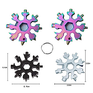 3 Pack Snowflake 18-in-1 Multi Tool, Stainless Steel Snowflake Bottle Opener/Flat Phillips Screwdriver Kit/Wrench, Durable and Portable to Take