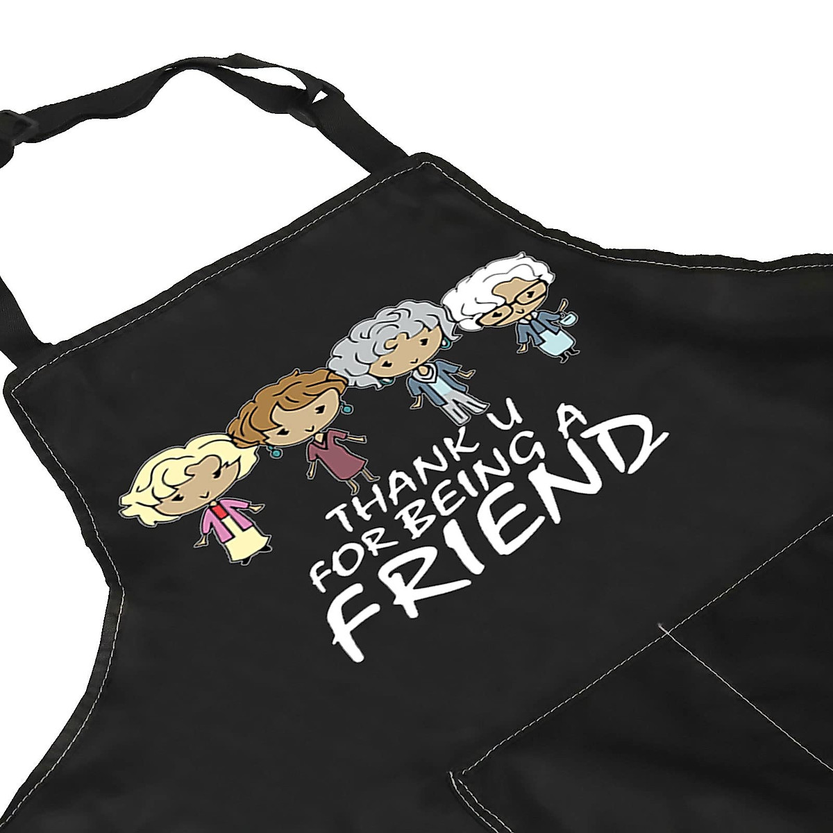 ZJXHPO Golden Inspired Apron Gift Golden Fans Gift BFF Housewarming Gift Friendship Gift Golden TV Show Bib Apron Gift (friend apron)