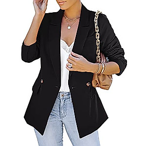 LookbookStore Casual Blazer for Women Black Blazer Womens Blazers Casual Black Blazers Jacket for Women Size X-Large Size 16 Size 18