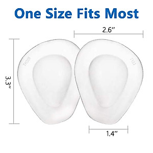 JKcare Gel Metatarsal Pads (Adhesive-Backed), Ball of Foot Cushions, Forefoot Support for Metatarsalgia, Morton’s Neuroma, Aching Feet Pain Relief- 6 Pack