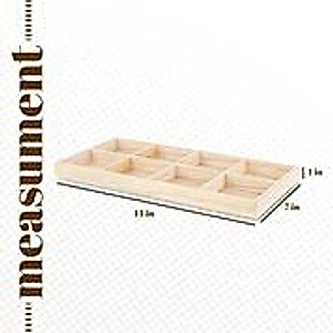 Hammont Rectangular Sectional Wooden Trays - 2 Pack - 7”x14”x1.25” - Eco Friendly Decorative Wooden Tray for Dry Fruits & Candies | Organic Wooden Tray for Gift & Home Décor