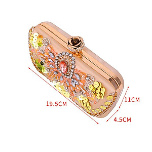 VEABEST Women Evening Handbag Rhinestone Sparkly Glitter Clutch Purse Wedding Clutch for Bridal Wedding Prom Party (Champagne 1)