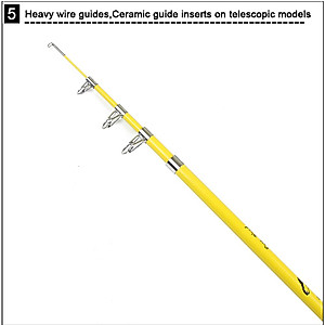 RoseWood Fly Fishing Rod 6' 6 Durable Fiberglass Blank Soft Travel Pack Fly Rod #3 Line Weight Protable Telescopic Fly Fishing