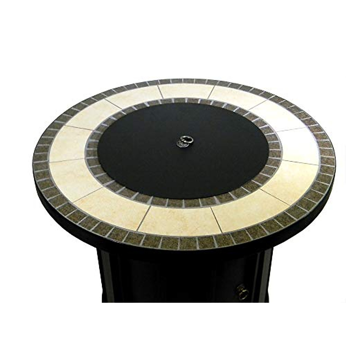 Hiland AFP-TTR Tile top 40,000 BTU Propane Fire Pit, Round, Bronze,Beige, Black