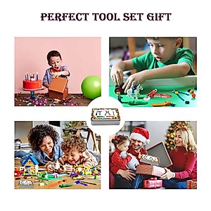 SIOYTOER Building Blocks Tool Kit Brick Separator Tools Compatible with Lego &Technic Mini Blocks Tool Set Multi-Functional Hammer Pliers Tweezers Finger Protectors with Tin Box (Blue)