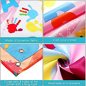 Art Paint Birthday Party Decorations Supplies Artist Happy Birthday Backdrop Banner Background for Mess Graffiti Wall Brush Event Baby Party Favors Hanging Photo Booth Props, 70.8 x 43.3 Inch