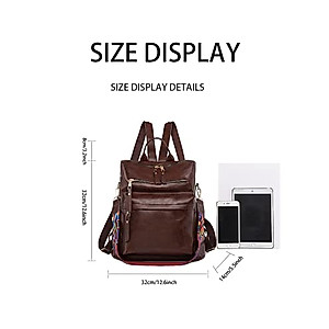 Logbagpa women Fashion backpack Purses PU Leather Anti Theft Large Ladies Handbags and Shoulder Travel Bags (3-BLACK)