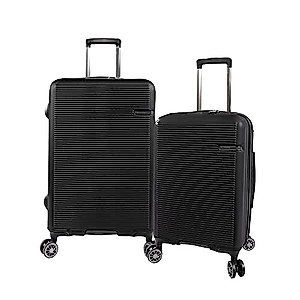 Brookstone Luggage Nelson 2pc Hardside Spinner Luggage, Black, 2 Piece Set