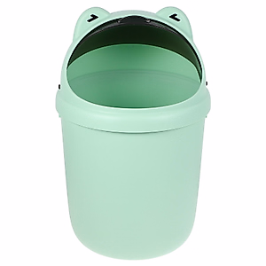 Kichvoe Mini Frog Desktop Trash Can Cute Small Trash Can with Lid Flip Trash Can Mini Garbage Can Small Wastebasket Recycle Bin Vehicle Trash Bin for Bathroom Kitchens Office Dressing Table