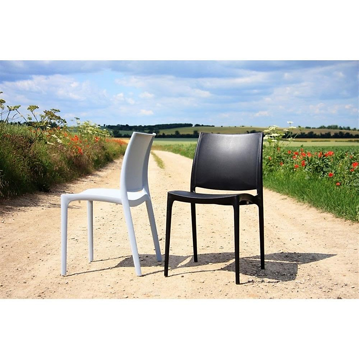 Compamia Maya Patio Dining Chair in Dark Gray (Set of 2)