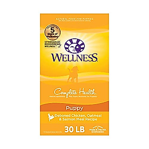 Wellness Complete Health Dry Puppy Food, Chicken, Salmon & Oatmeal, 30-Pound Bag