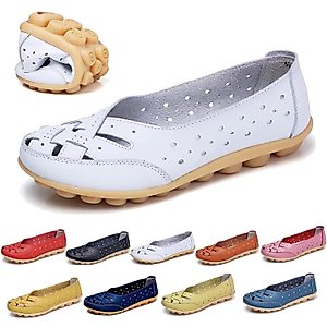 Orthopedic Loafers in Breathable Leather, Jaliane Orthopaedic Loafers in Breathable Leather for Women (White,6.5)