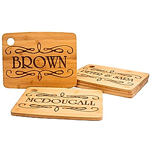 Custom Catch Personalized Cutting Board Wedding Gift - Durable Bamboo (Scroll)