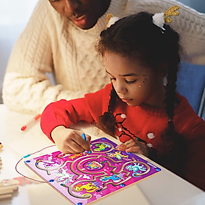 QUOKKA Magnetic Travel Toddler Games 2 3 Year Olds - Maze Montessori Unicorn Toys for Kids Ages 1-3-5 Wooden Learning Activities Board for Plane Road Car Trip - Gift for Boy & Girl