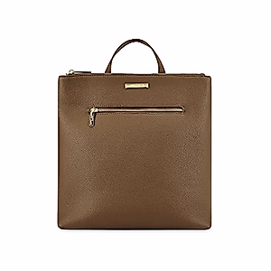 Katie Loxton Brooke Square Womens Large Sustainable Style Zippered Top Handle Backpack Khaki Brown