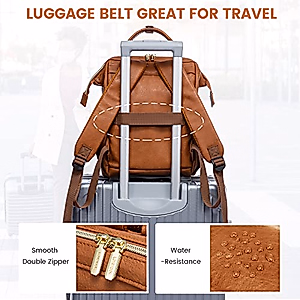 LOVEVOOK Fashion Backpack Purse for Women,12.5inch Waterproof Leather Cute Small Backpack Daypacksg,Brown