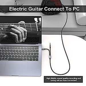 MOSWAG 6.35mm Male to 3.5mm Male TRS Stereo Audio Cable 3.28FT/1Meter,USB C to 6.35mm 1/4 inch TRS Cable Compatible for iPod Laptop Home Theater Devices Amplifiers