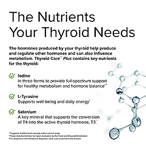 Terry Naturally Thyroid Care Plus - 60 Capsules - with Selenium, Iodine & L-Tyrosine - Non-GMO, Gluten Free, Kosher - 30 Servings