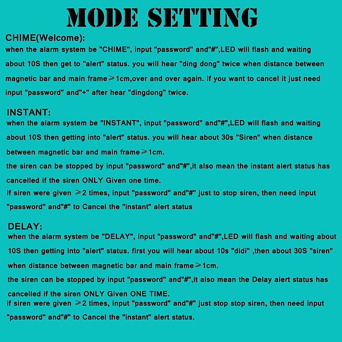 H-COME Wireless Home Security Burglar Alarm Garage Shed Caravan Defender with Keypad, Fit for Door Window, Powered by 3 x AA Battery (Not Included)