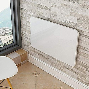 PIBM Stylish Simplicity Shelf Wall Mounted Floating Rack Shelves Foldable Computer Desk Simple Stable Save Space Bearing Strong,12 Sizes,5 Colors, White , 80x40cm