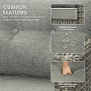 Outdoor Patio Furniture Set, 12-Piece Wicker RattanPatio Conversation Set, Outdoor Sectional Sofa Set with Non-Slip Cushions,Aluminum Frame