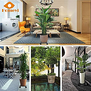 Plant Caddy with Wheels Heavy Duty, Metal Iron Large Potted Plant Stand Holder, Move Around Indoor Outdoor Garden Patio Flower Pot,Planter Adjustable Rolling Dolly Casters with Locking 13 Inch 2 Pack