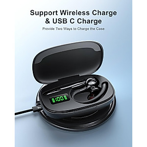 Earbuds Wireless Earpiece Bluetooth Headset with Noise Canceling Mic 160H Standby Time Hands Free Earphones Single Ear Headphone for iphone Android Samsung Cell Phones PC TV Computer Game Trucker Work