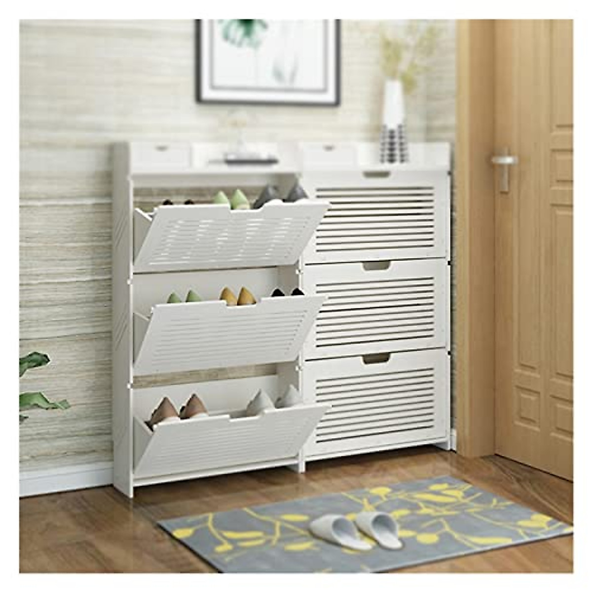 JYDQM Shoe Cabinet Home Porch Shoe Cabinet Multifunctional Shoe Rack Assembly Porch Shoe Cabinet