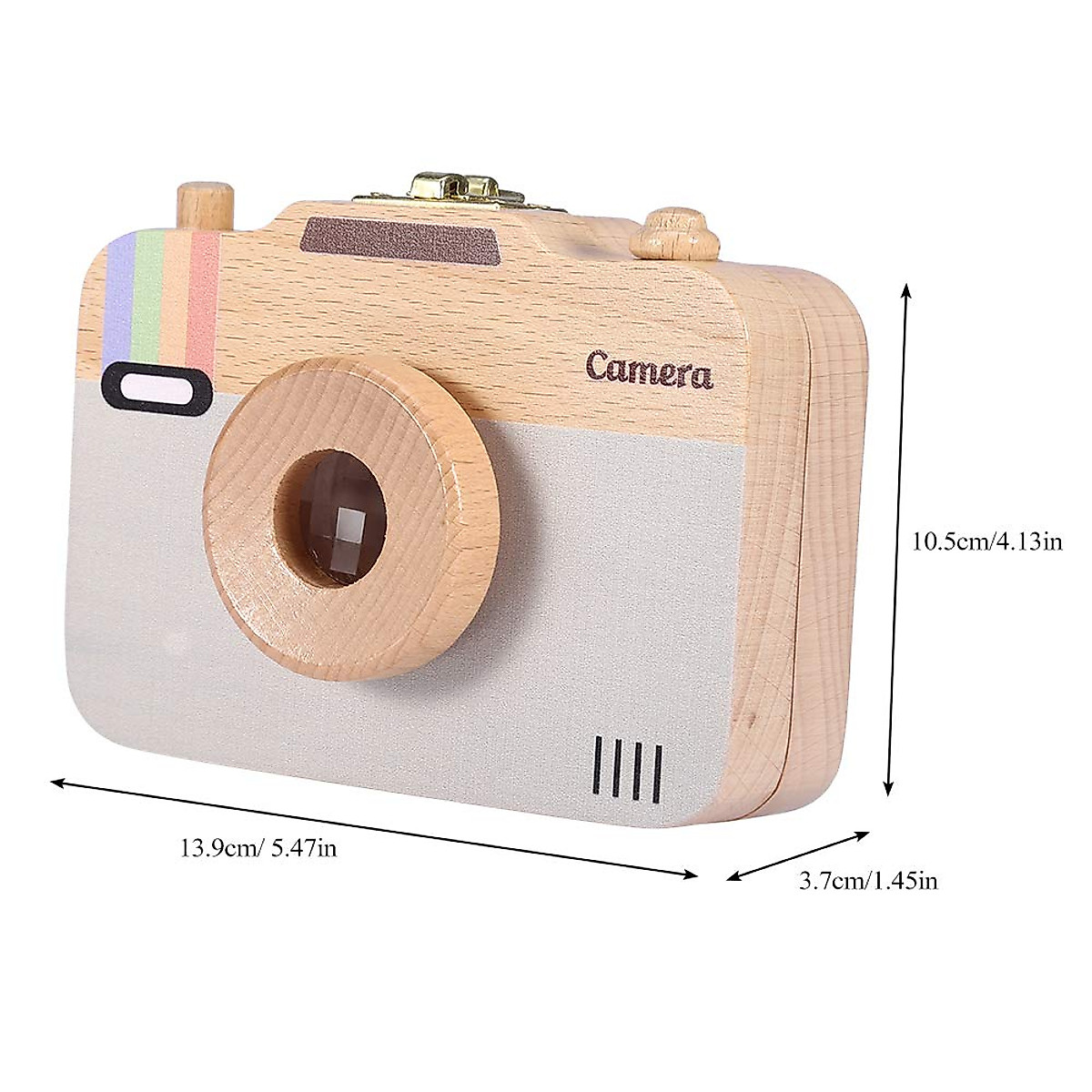 Yunnyp Wooden Simulation Camera Toy Tooth Storage Box,Baby Milk Teeth Hair Holders Preservation Box Collection Gift