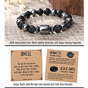 Easter Gifts for Uncle, Uncle Gifts, Uncle Bracelets for Men Fathers Day Birthday Gifts Idea Stocking Stuffers Cool Small Best Uncle Ever Gifts from Niece