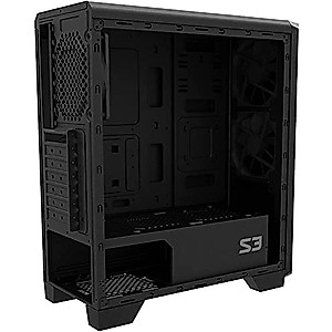 Zalman S3 TG ATX Mid-Tower PC Case, 3 x 120mm Fans Pre-Installed, Tinted Tempered Glass Side Panel, USB 3.0, Black