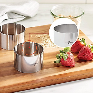 Küchenprofi Stainless Steel Cooking Rings, Set of 4 Forming Ring Molds, 2.5 Inches and 3 Inches