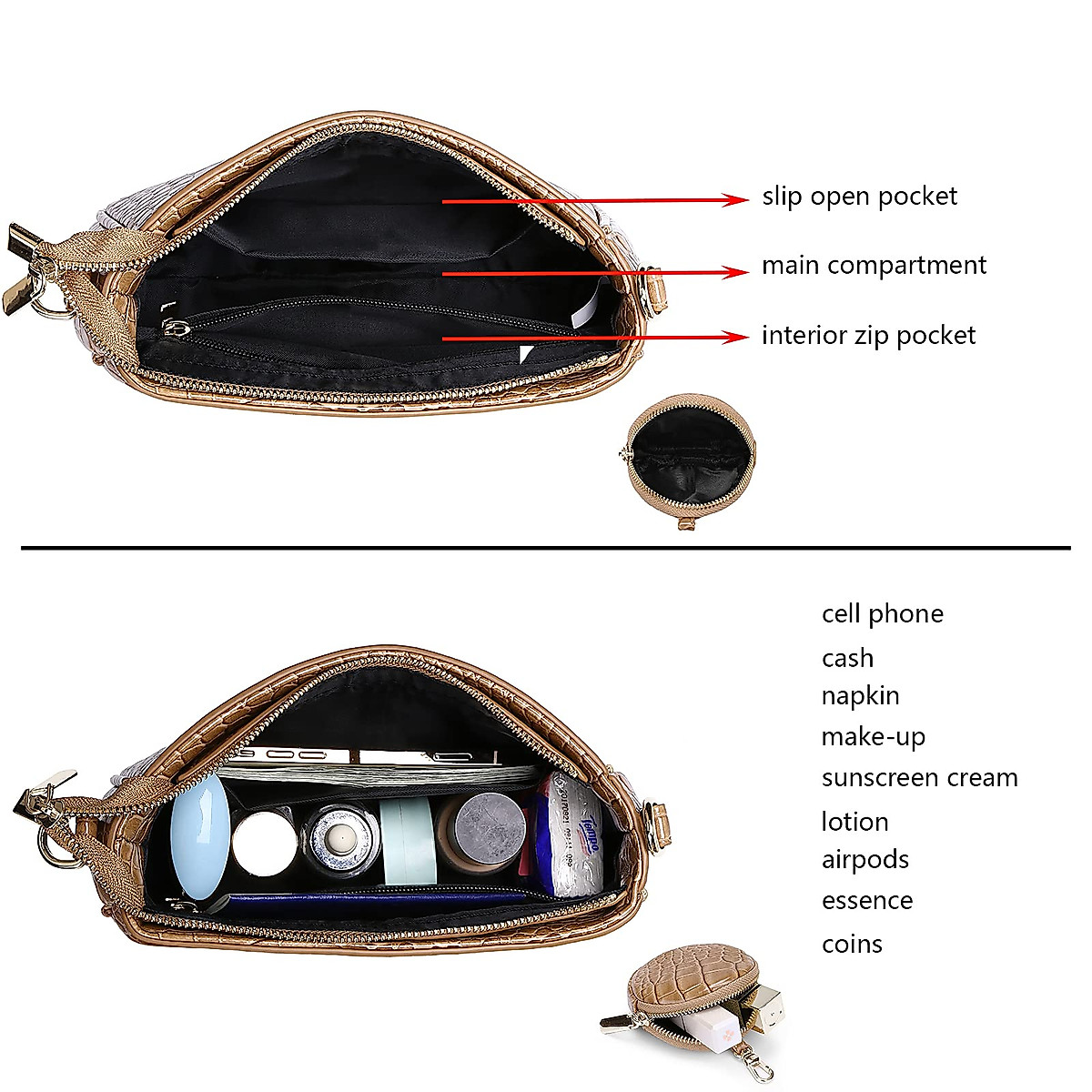 YALUXE Women's Crossbody Bags with Coin Purse