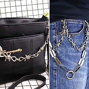 VIQWYIC Metal Twisted Chains Shoe Charms, Fashion Cool Punk Alloy, Decoration for Sandals Clog Accessories