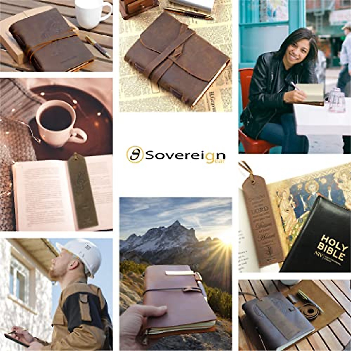 Leather Bookmark Handmade with Mountain Design - 2 Genuine Leather Book Marks - Perfect Bookmarks for Men Women and Kids | Great Book Lovers Gift for Bookworms Writers Friends and Family