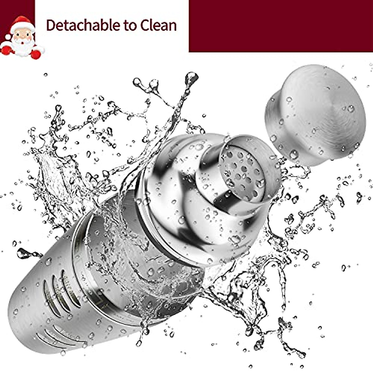 Cocktail Shaker Martini Shaker Set with Recipe, 24 oz Martini Shaker Drink Shaker Drink Mixer Stainless Steel Cocktail Shaker Set Bartender Kit