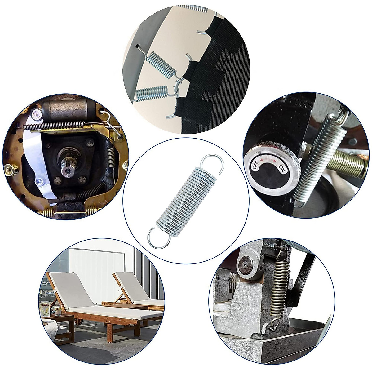 Souldershop 3-1/2inch Replacement Recliner Chair Spring Mechanism Furniture Tension Springs Short Neck Style (Pack of 1)