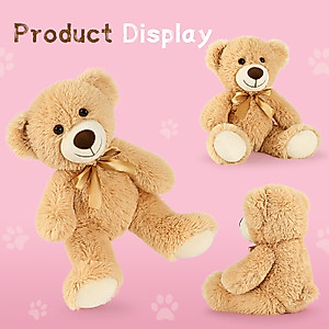 MaoGoLan 3 Pieces Bulk Teddy Bears Stuffed Animals Baby Shower, Soft Small Stuffed Teddy Bears in Bulk, 13.5" Cuddly Mini Teddy Bears Centerpiece,Wedding,Party,Engagement