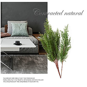 INIFLM 10Pcs Artificial Cypress Branches,16.5in Faux Long Stem Cedar Sprigs Fake Greenery Pine Picks for DIY Garland Wreath Christmas Embellishing and Home Garden Decoration, Green