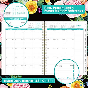 Monthly Planner 2023-2024 - Monthly Planner, 18 Month Planner from Jan. 2023- Jun. 2024, 8.8” x 11” Calendar 2023-2024 Planner Monthly with Tabs, Monthly Calendar Planner with Pocket, Contacts and Passwords, Twin-Wire Binding