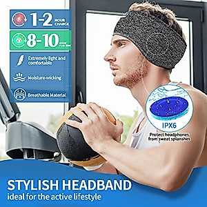 MMUSS Sleep Headphones Wireless 5.2 Sports Headband with Ultra Thin Stereo Speakers,Wireless Sleeping Music Headphones Sleep Eye Mask Earbuds for Side Sleepers Yoga Running Meditation (Dark Grey)