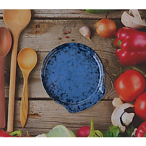 Ceramic Spoon Rest For Stove Top Blue Spoon Rest For Kitchen Counter Blue Kitchen Spoon Rest Spoonrest Cooking Spoon Holder