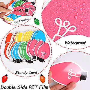 Christmas Bulletin Board Decorations, Merry and Bright Light Bulb Paper Cutouts Xmas Holiday Winter Classroom Wall Decorations for Kids Nursery Home Bedroom