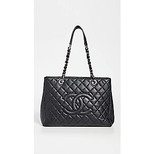 CHANEL Women's Pre-Loved Grand Shopping Tote, Caviar, Black, One Size