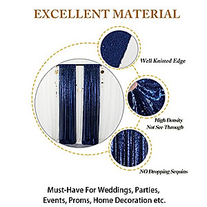 Sparkle Backdrop Curtain Navy Blue 2 Panels Set Sequin Photo Backdrop 2FTx8FT Sequin Backdrop Curtain Pack of 2-1220S