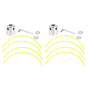 Yasashi Universal Alloy Line Trimmer Head, 2Pcs/Set Garden Lawn Mover Aluminum Alloy Trimmer Head with Lines Set Replacement Parts