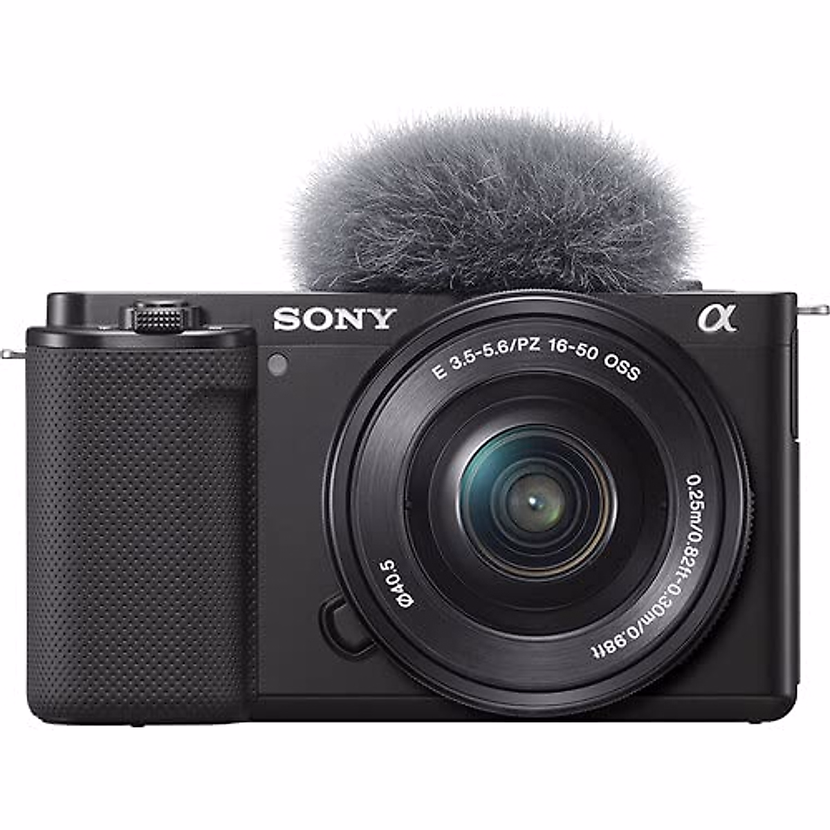 Sony ZV-E10 Mirrorless Camera with 16-50mm Lens (Black) (ILCZV-E10L/B) + 64GB Memory Card + Bag + Card Reader + HDMI Cable + Flex Tripod + Hand Strap + Memory Wallet + Cleaning Kit (Renewed)